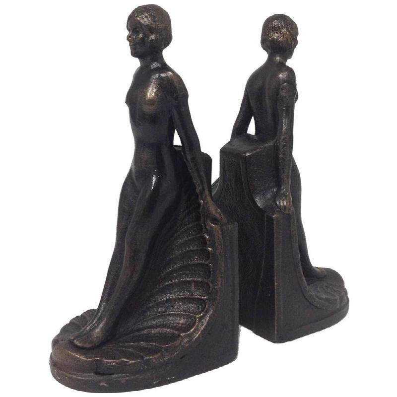 Cast Iron Deco Lady Bookends