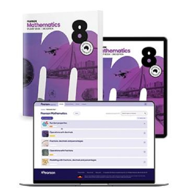 Pearson Mathematics 8 Student Book, eBook and Digital Hub, 3rd Edition