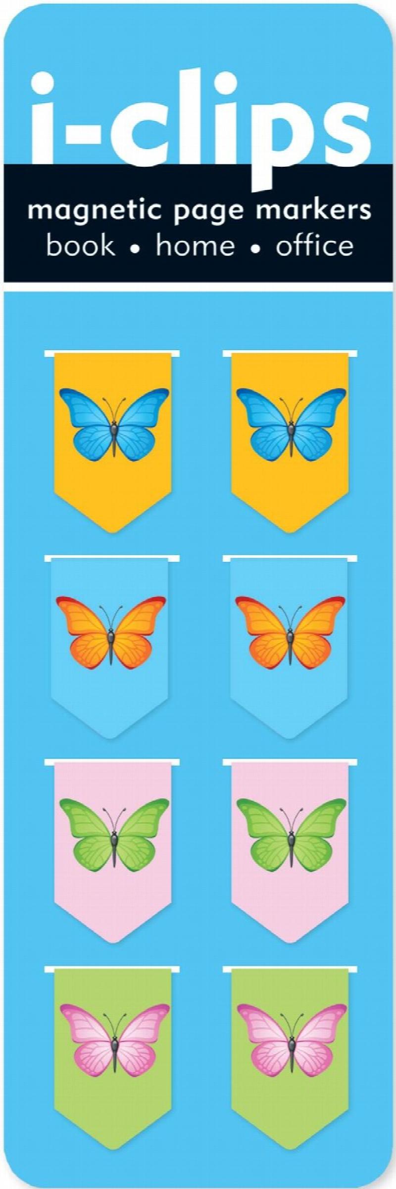Butterflies i-Clips Magnetic Page Markers 8-pack : Bookmarks