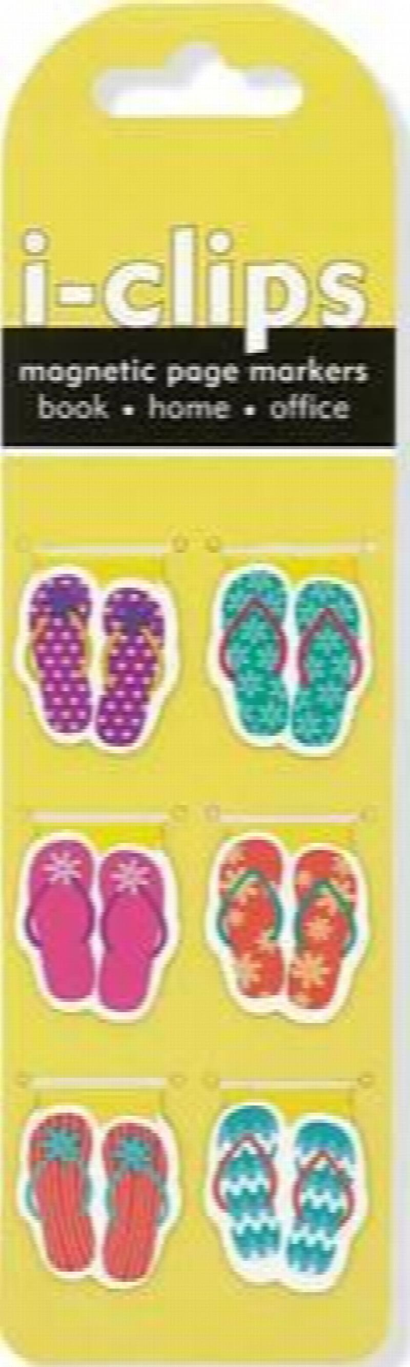 Flip Flop i-Clips Magnetic Page Markers 6-pack : Bookmarks