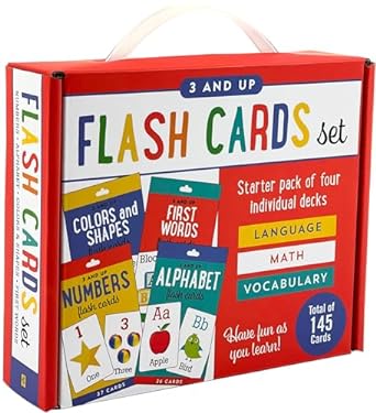 3 and Up Flash Cards Set : Alphabet, First Words, Numbers, Colors & Shapes