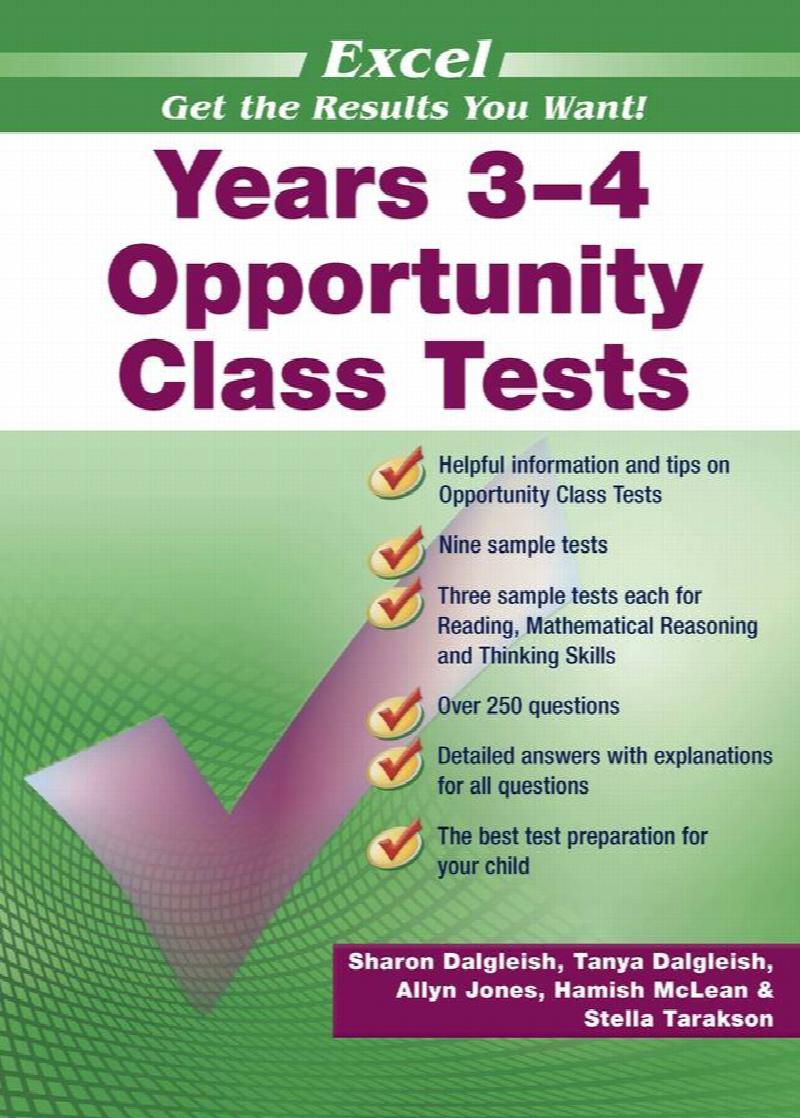 Excel Test Skills : Years 3-4 Opportunity Class Tests