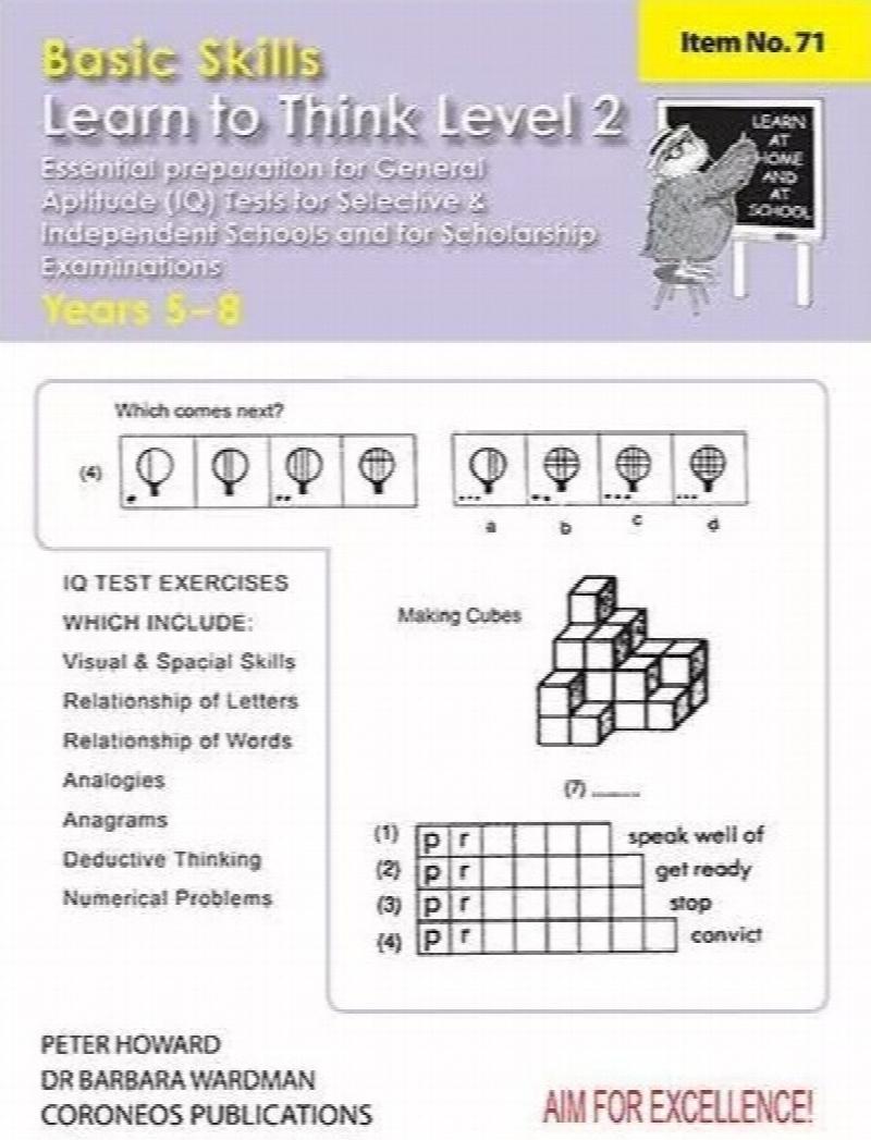 Learn to Think Level 1 Yrs 2 to 5 (Basic Skills No. 70) Early ...