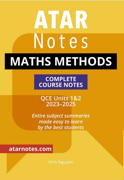 ATAR Notes : Maths Methods Complete Course Notes QCE Units 1&2 2023-2025