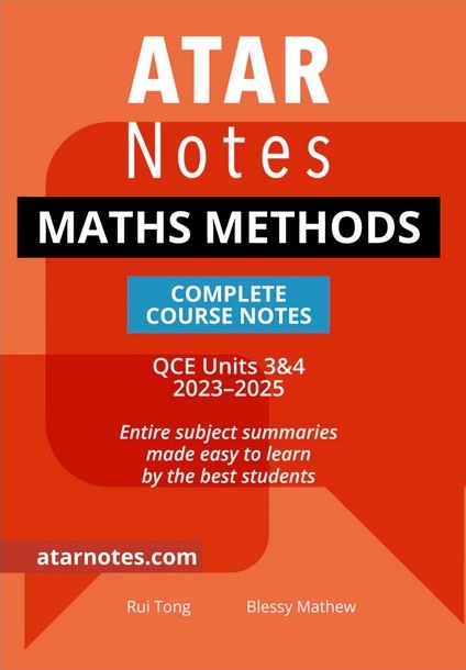 ATAR Notes : Maths Methods Complete Course Notes QCE Units 3&4 2023-2025