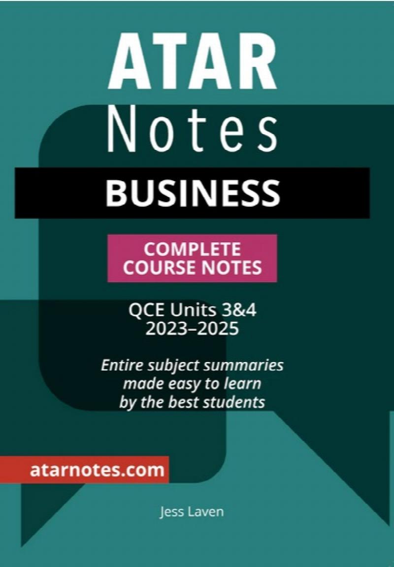 ATAR Notes : Business Complete Course Notes QCE Units 3&4 2023-2025