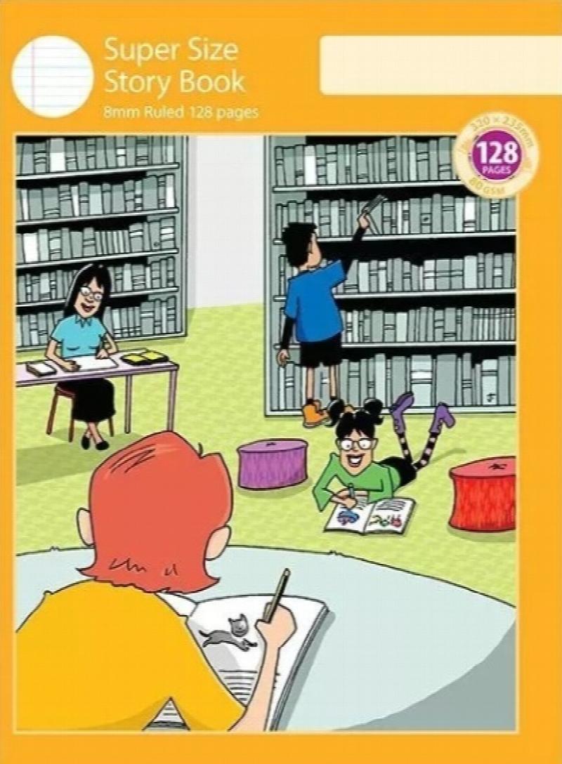 Super Size Story Book 8mm Ruled 128 pages with Outline Frame